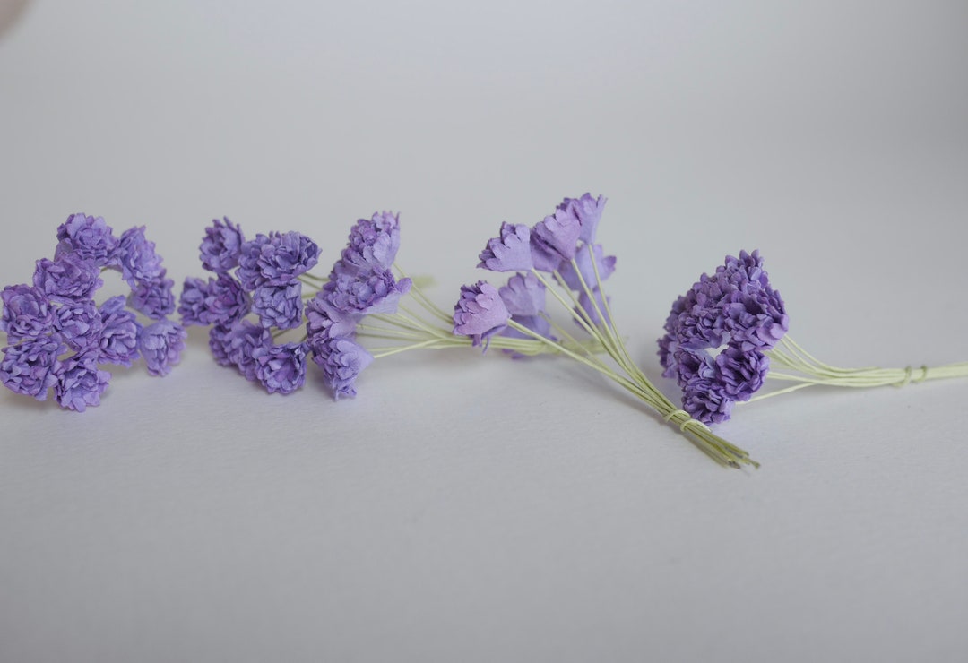 Handmade Mulberry Paper Baby Breath Flowers: Purple Gypsophila (100 ...