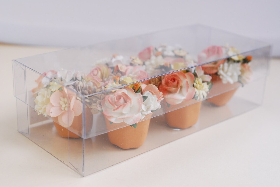 6 Paper Flower Pot gift Made from paper. | Etsy