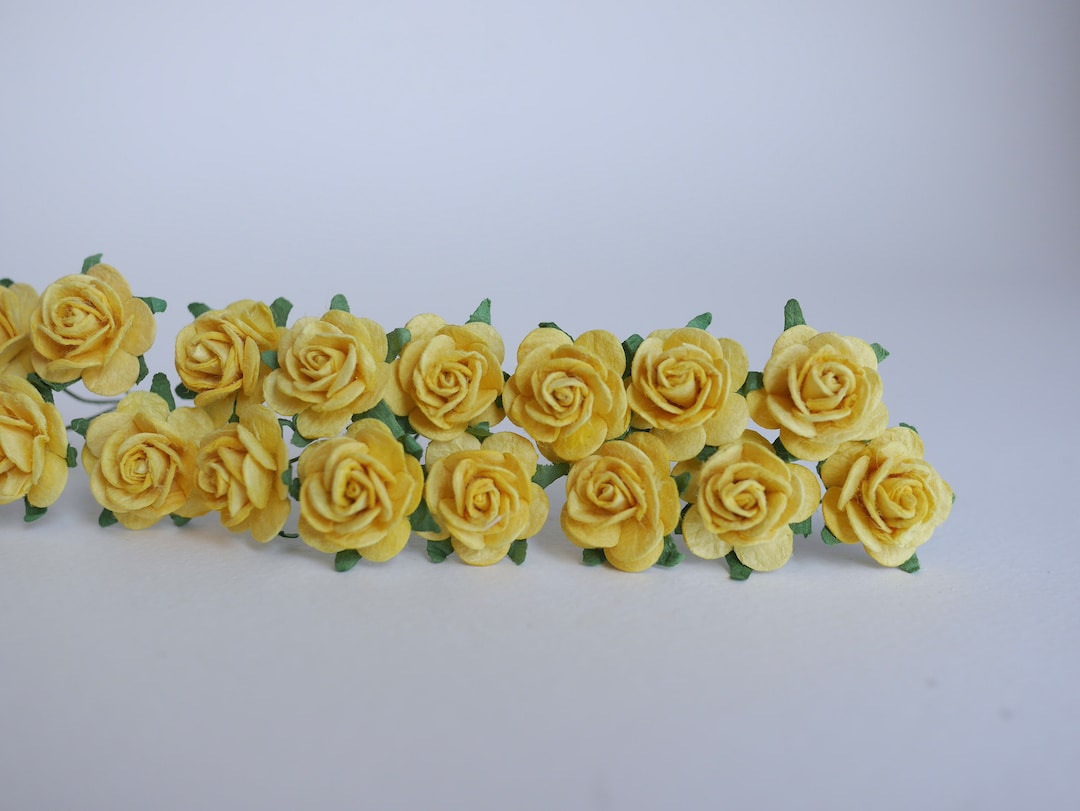 Handmade Small Yellow Paper Roses: DIY Wedding Crafts (2cm, 50pcs) - Etsy