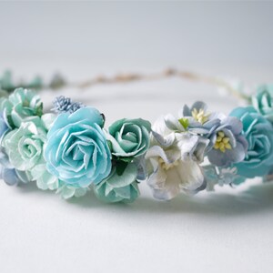 Paper Flower, Bridal Flower Crown, Circle Wild 18 Cm., Blue, White ...