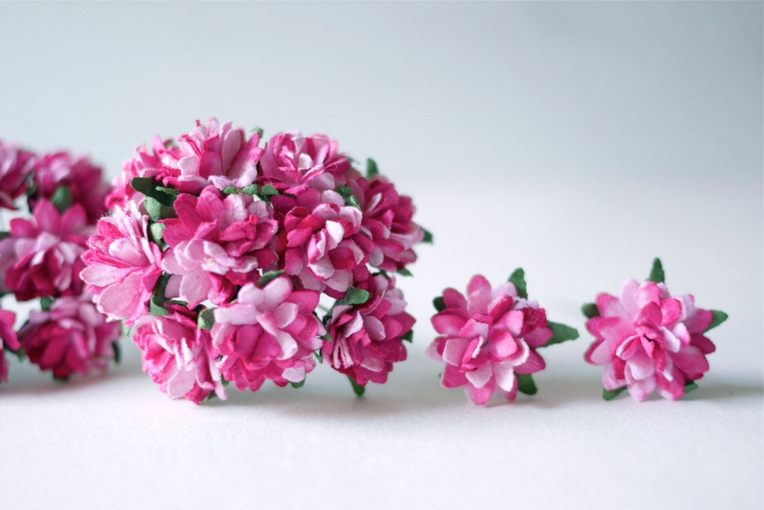 Paper Flower,50 Pieces Big Baby Breath, Size 2 Cm., Purple Brush Pink ...