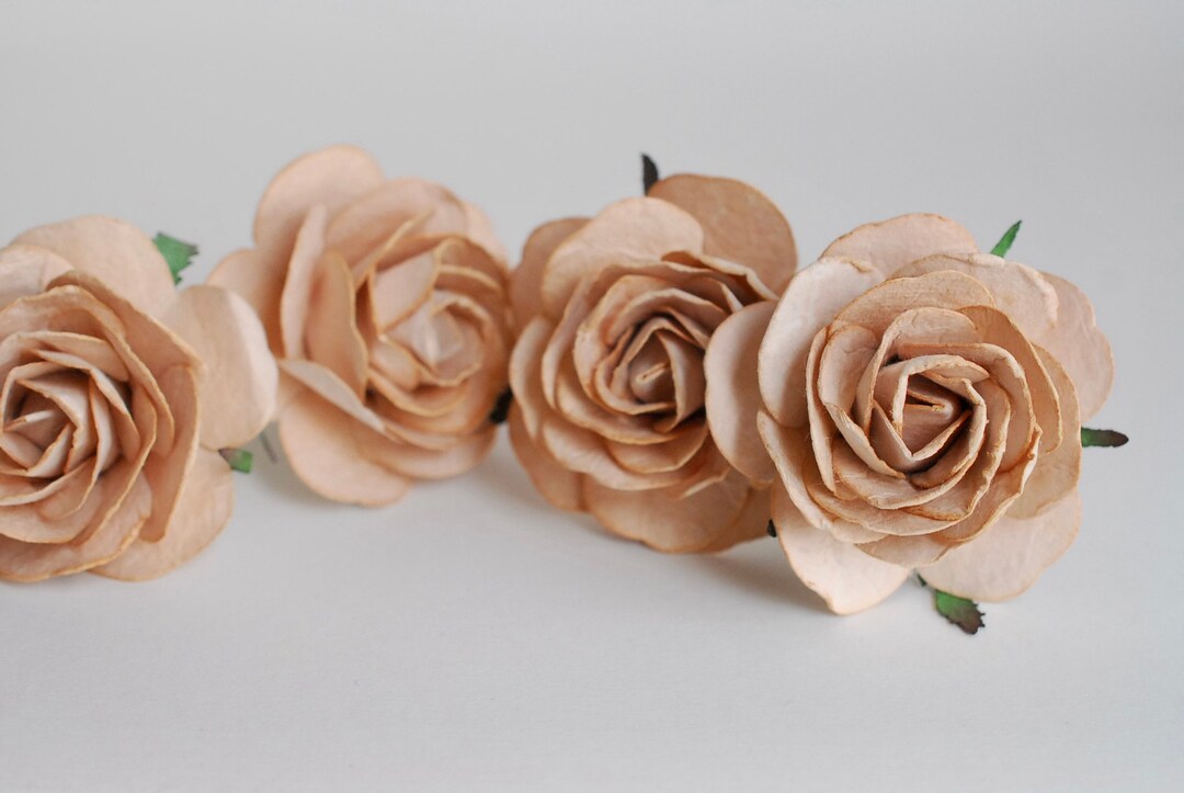 Handmade Pale Brown Paper Roses: DIY Craft Supplies (6.5 Cm, 10 Pcs) - Etsy