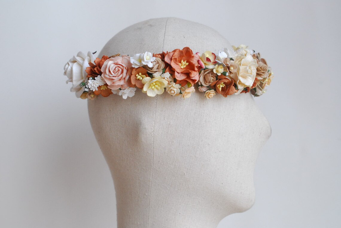 Paper Flower Crown Headband Wedding Flower Crown DIY - Etsy