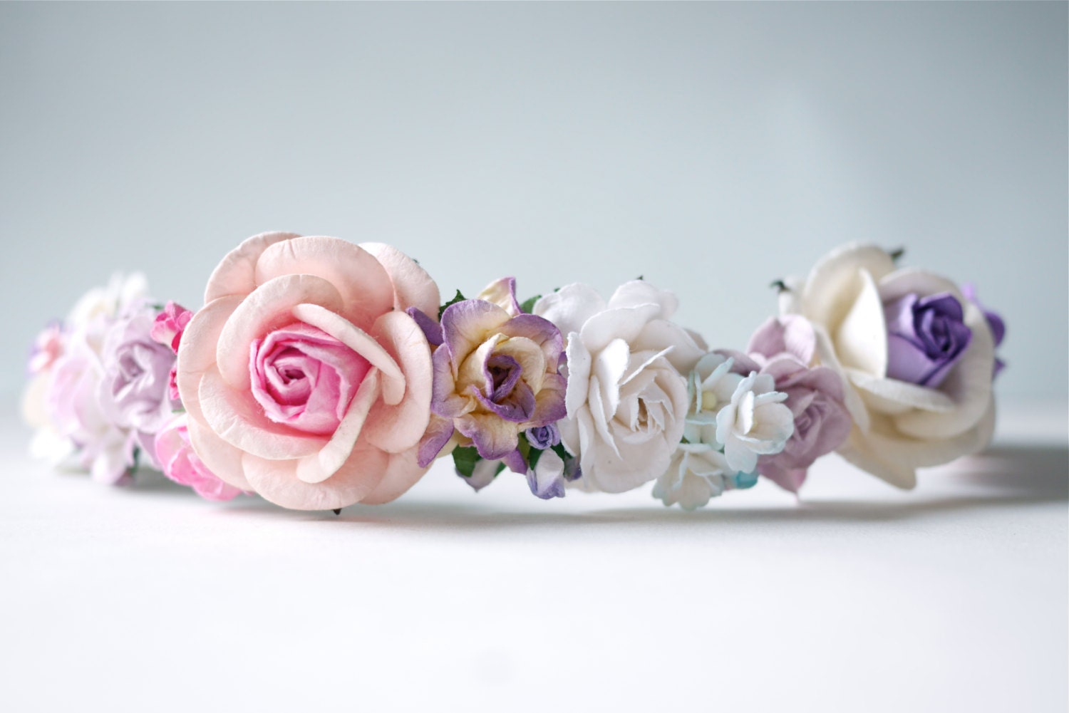Paper Flower Crown Headband Wedding Pink Purple Pink - Etsy