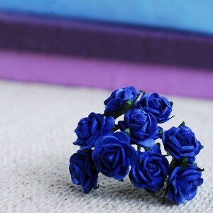 100 Pieces Mini Rose, Paper Flower, Blue Color. - Etsy