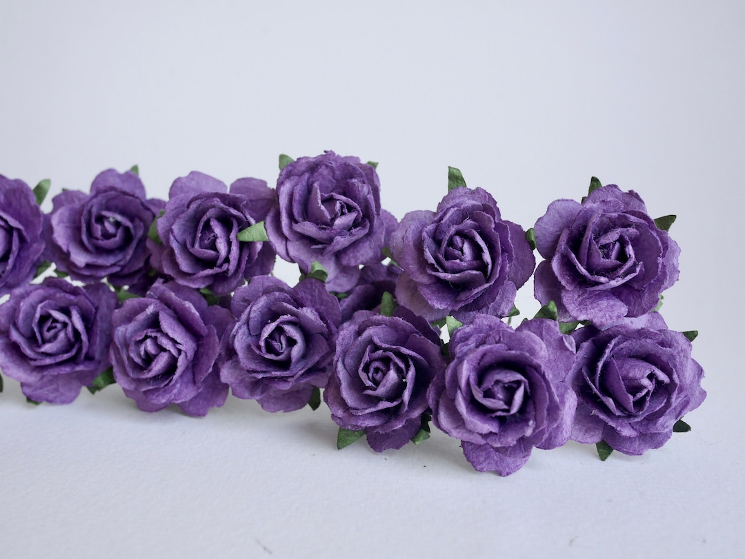 Small Handmade Paper Roses: DIY Purple Flower Supplies (50 Pieces) - Etsy