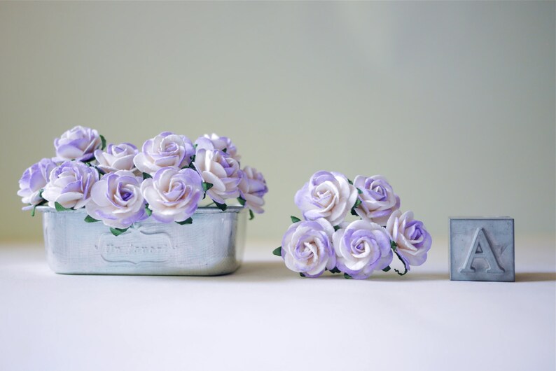 Paper Flower50 Pieces Mini Rose Size 2.5 Cm. Purple Shade - Etsy