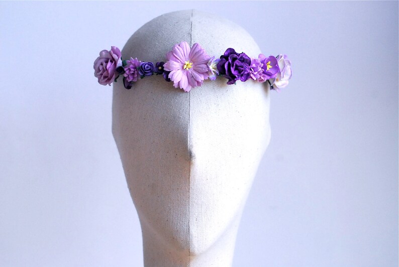 Purple Paper Flower Crown: Handmade Floral Headband - Etsy