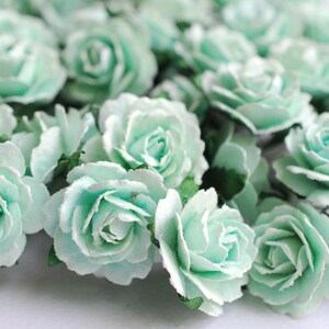 Paper Flower, 50 Pieces Mini Roses, MINT Color. - Etsy
