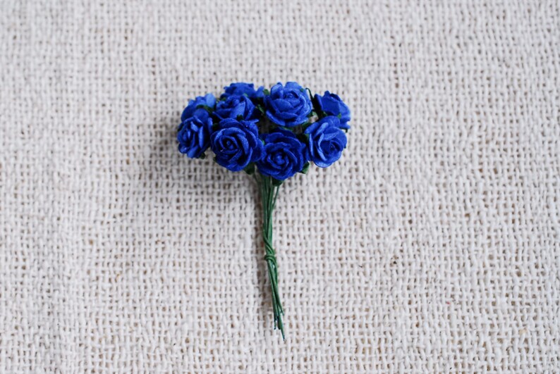 100 Pieces Mini Rose Paper Flower Blue Color. - Etsy