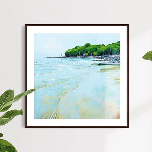 Isle of Wight Coastal Beach Art Print of Original Oil Painting | Etsy