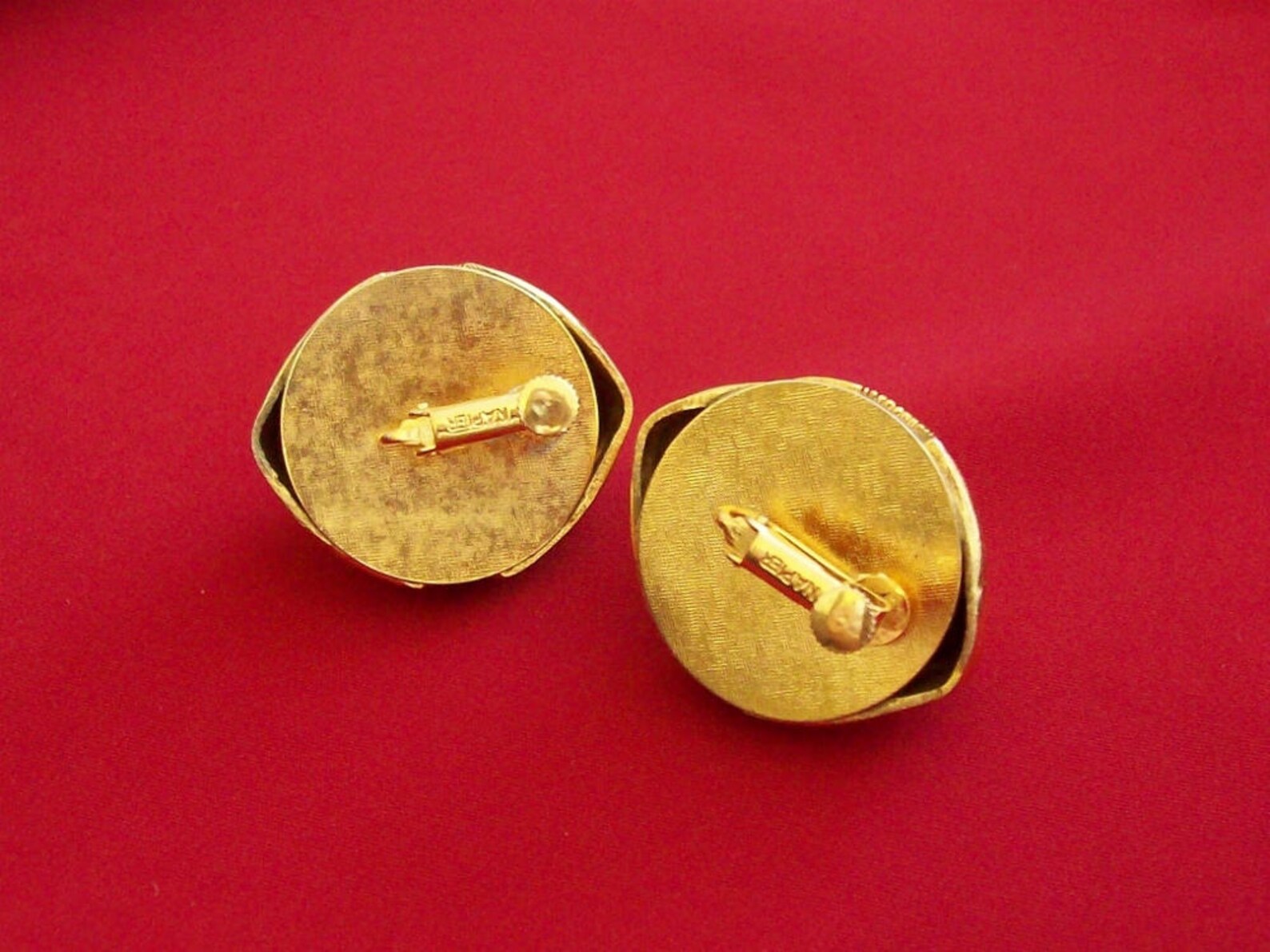 NAPIER Domed Bi-conic Earrings Gilded Metal With Screw Backs - Etsy