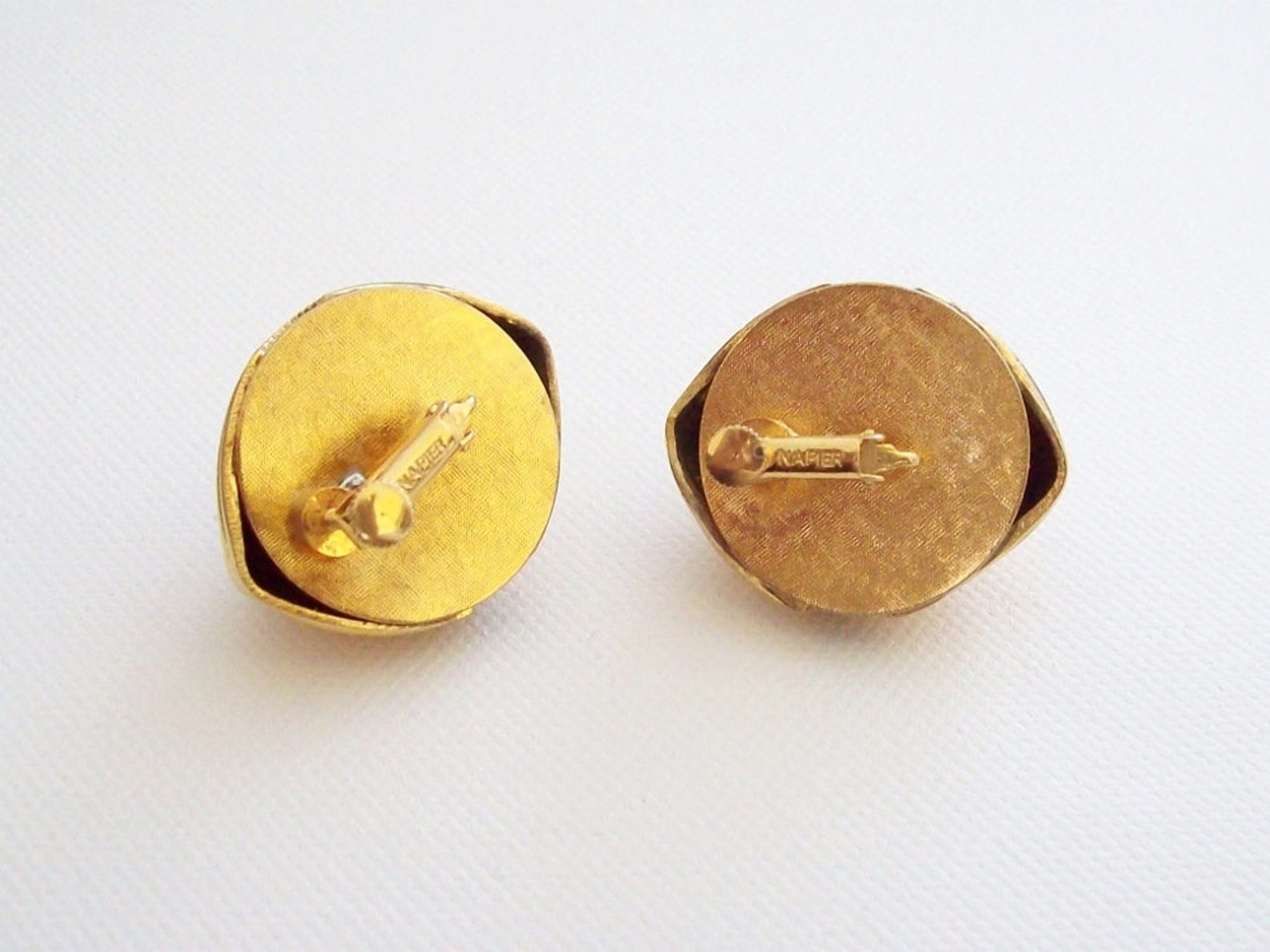 NAPIER Domed Bi-conic Earrings Gilded Metal With Screw Backs - Etsy