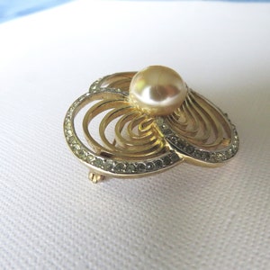 TRIFARI Alfred Philippe Triple Section Brooch Encrusted With Clear ...