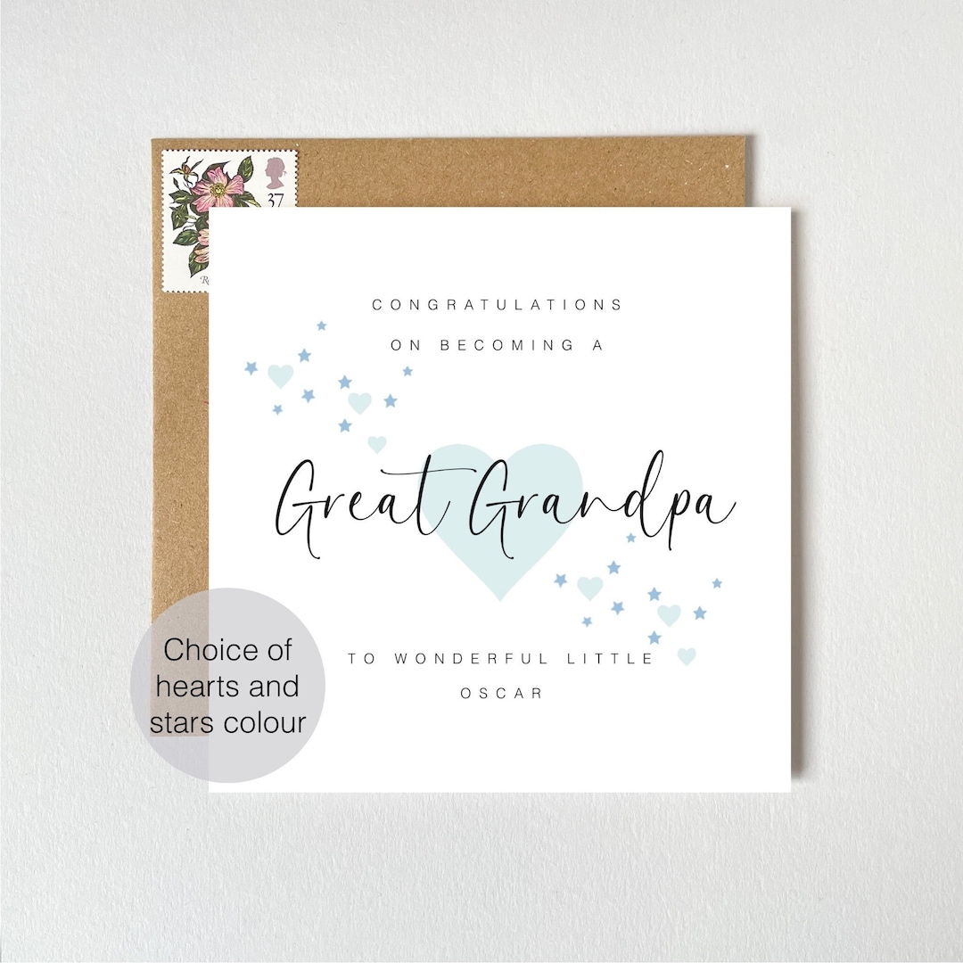 Personalised Congratulations on Becoming a New Great Grandparent Card ...