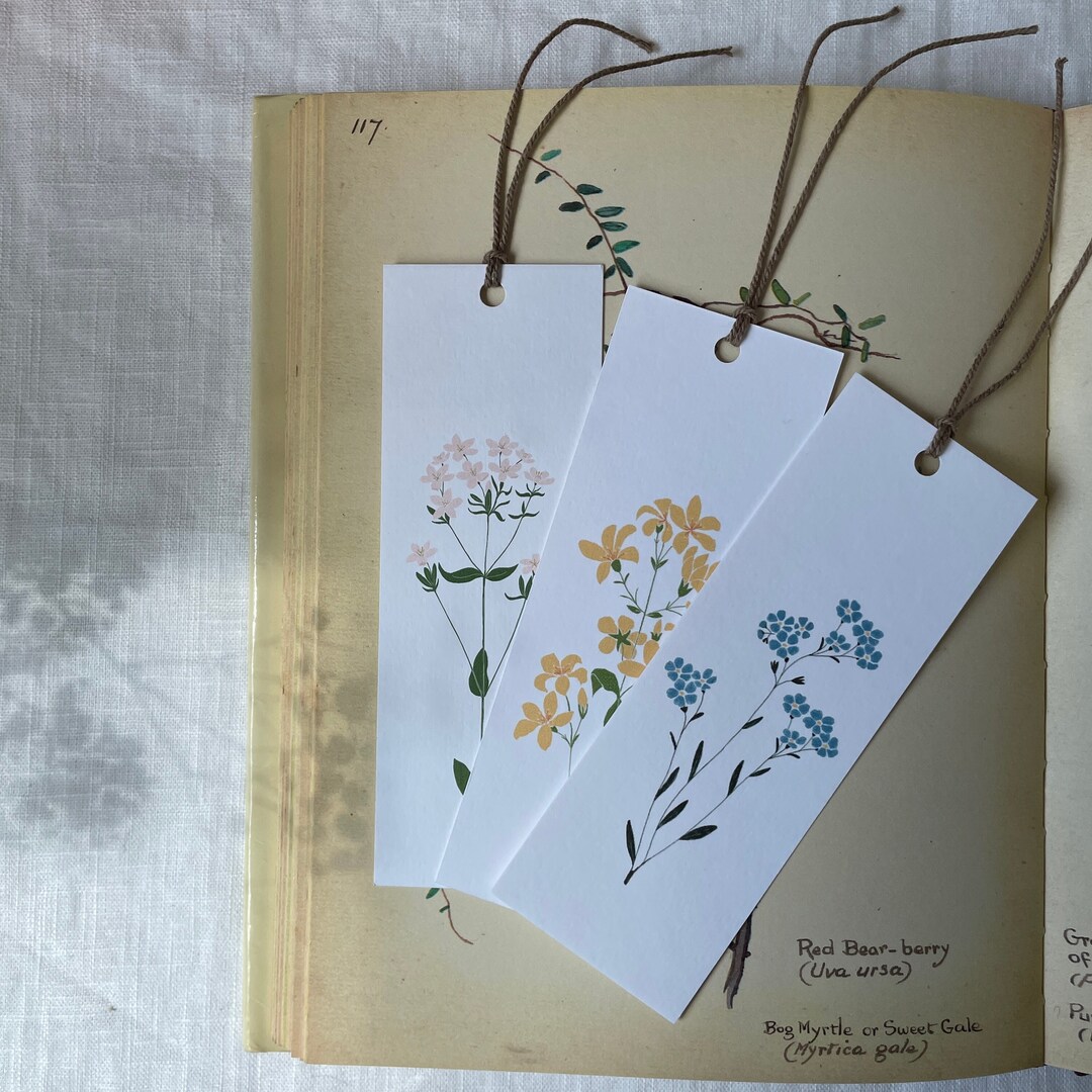 Wildflower Bookmarks Set of 3 Book Lover Gift Bookmark Sets Floral ...