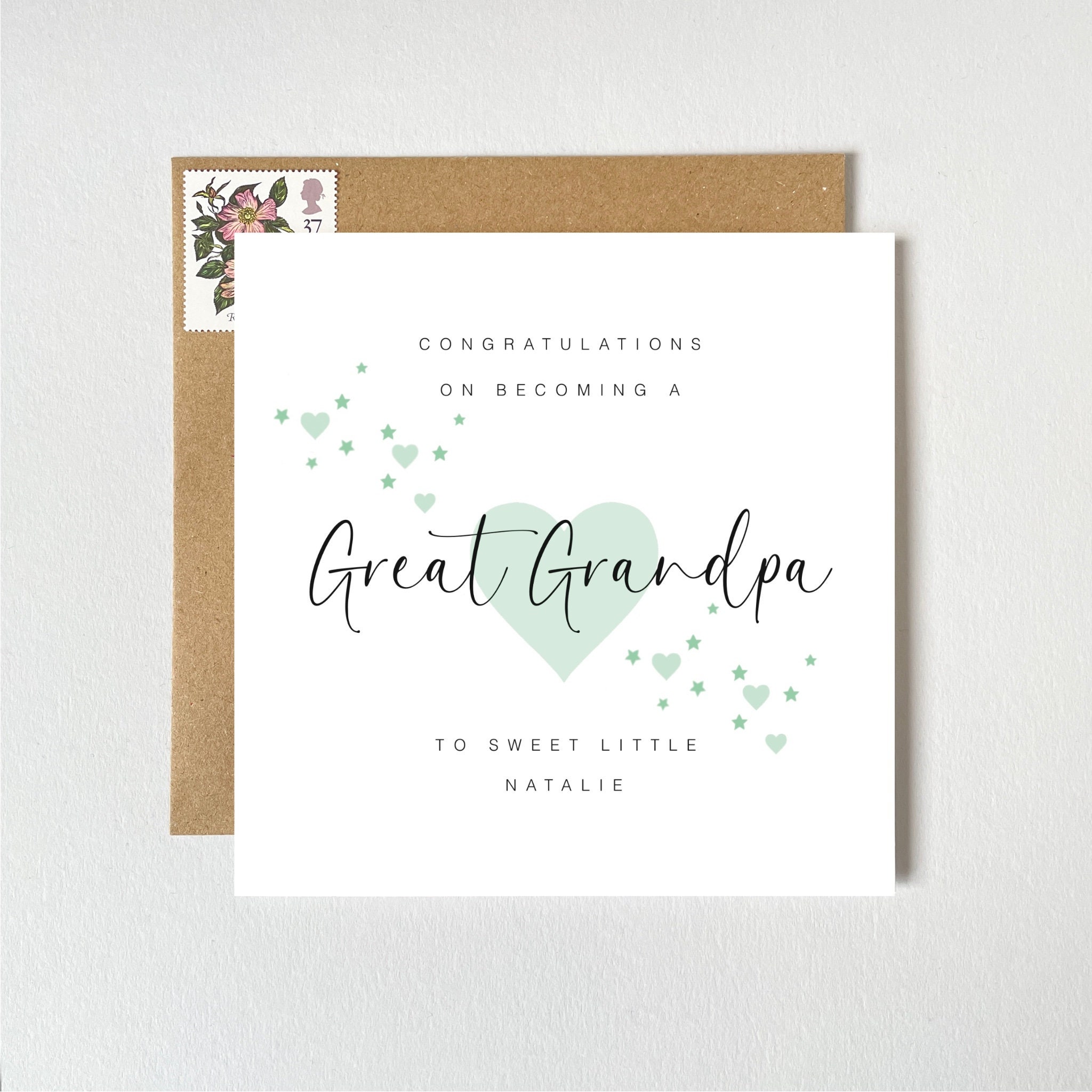 Personalised Congratulations on Becoming a New Great Grandparent Card ...