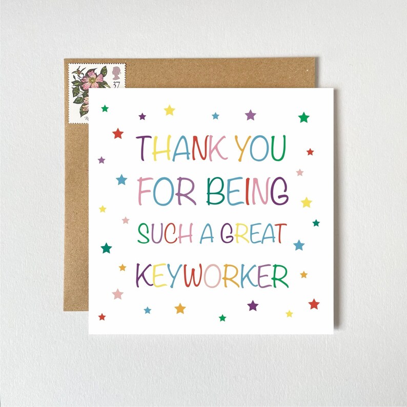 Keyworker Thank You Card Thank You for Being Such A Great Keyworker End ...