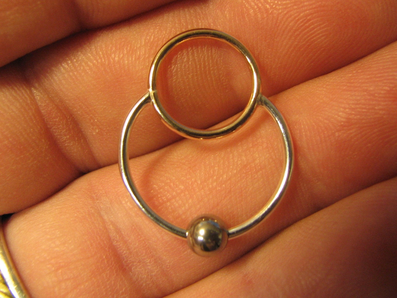 Fake Ring w/ Stainless-Steel ball Pair of handmade | Etsy