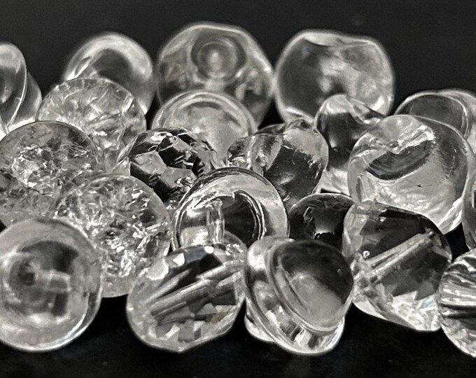 24 Small Clear Glass Ball Buttons - Etsy