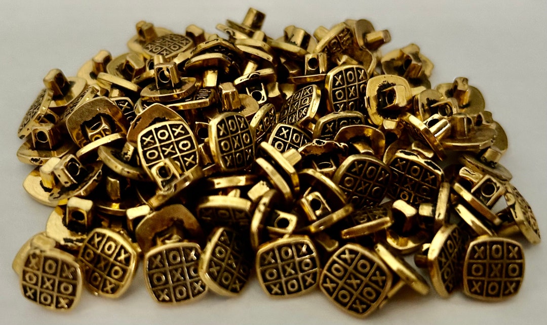 100 Tic-tac-toe Metalized Plastic Buttons - Etsy