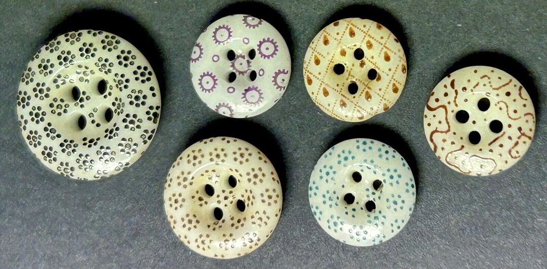 Variety of 6 Different Colors Antique CALICO China Buttons #2826 - Etsy