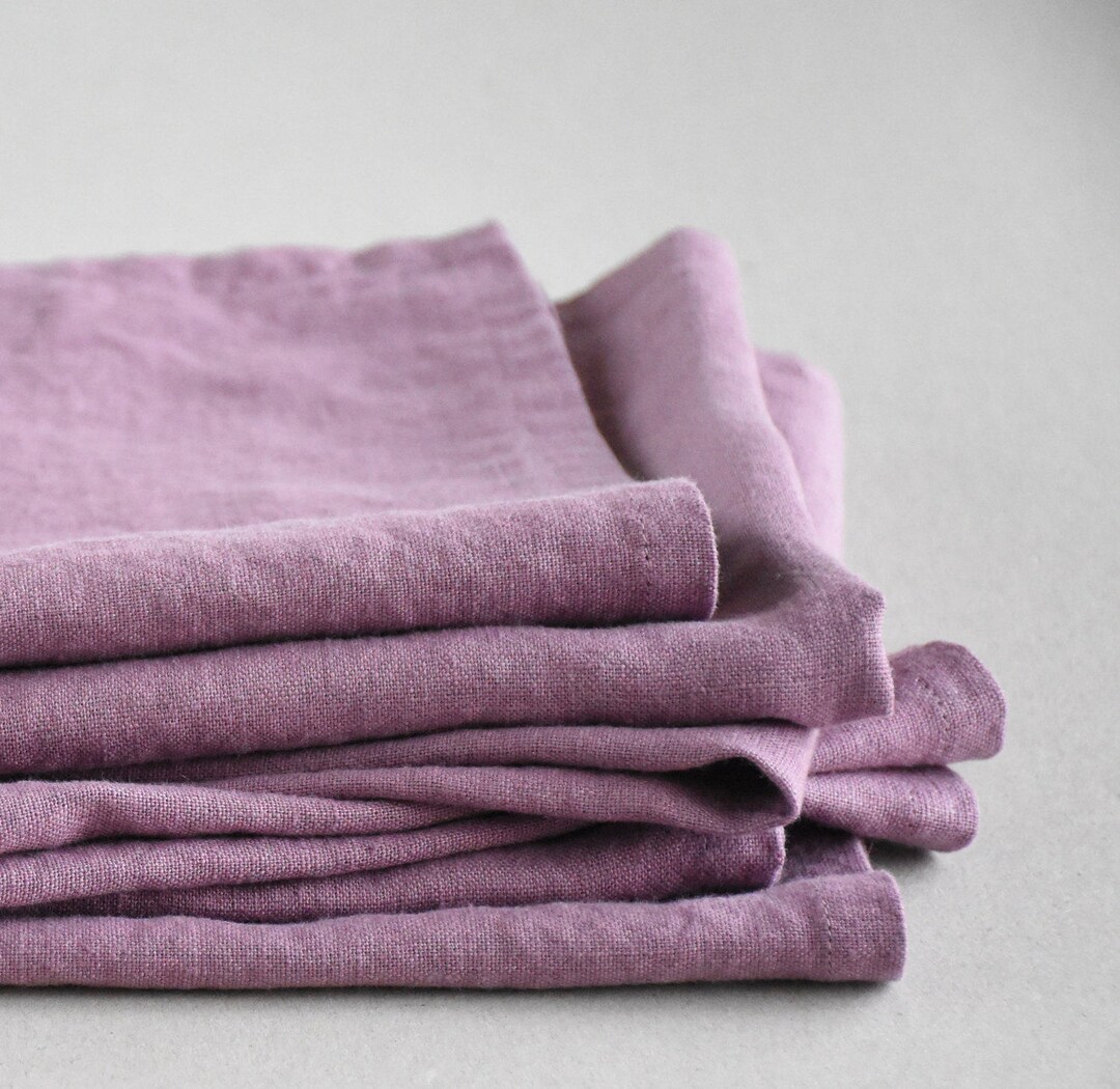 Linen Napkins- Table Serving Napkins Set of 20- Softened Lilac Color ...