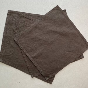 Brown Linen Napkins Set of 4, Washed Daily Table Serving Napkins ...