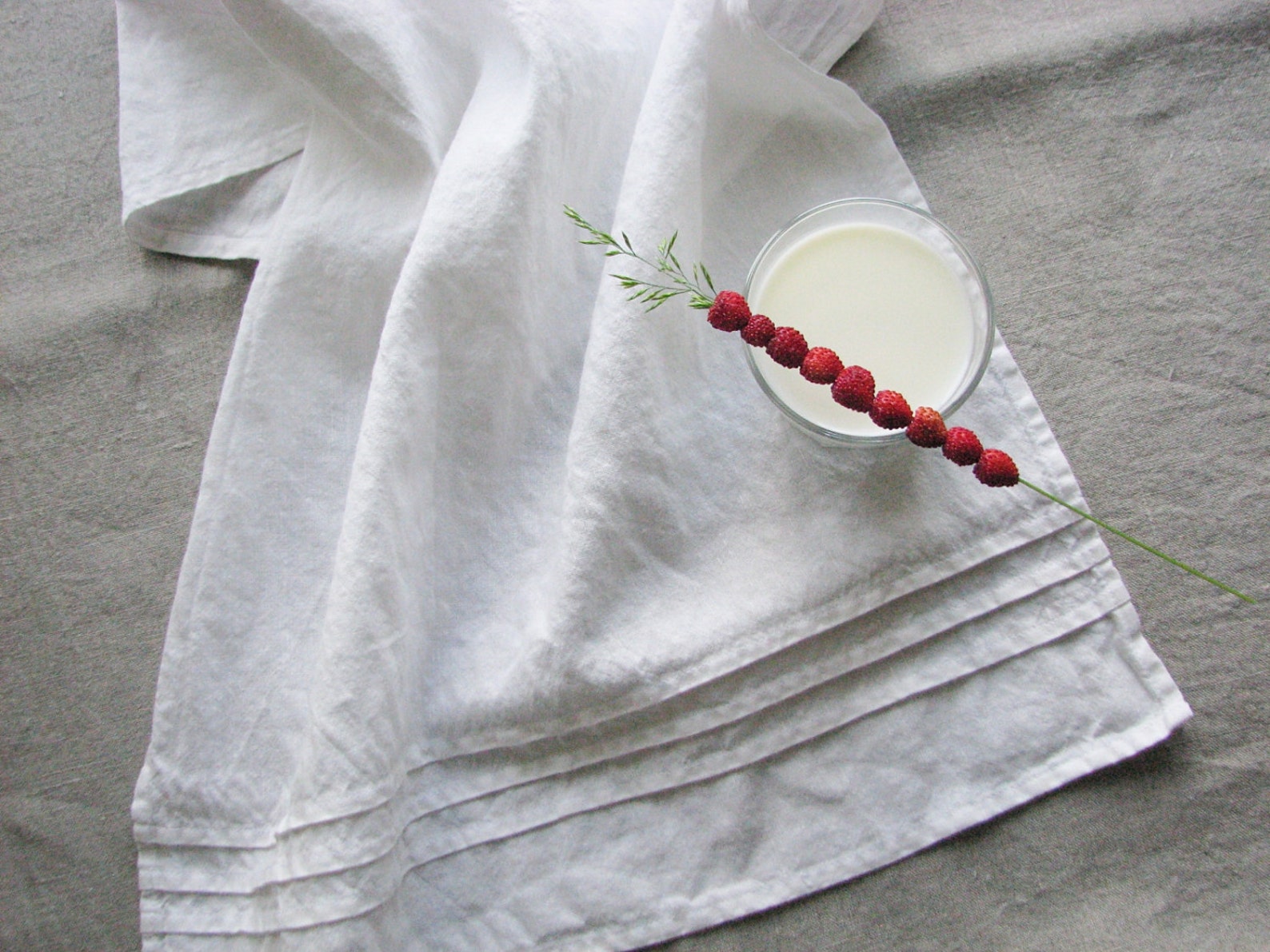 White Linen Tea Towels Kitchen Favors Hand Towel Set of 2 - Etsy