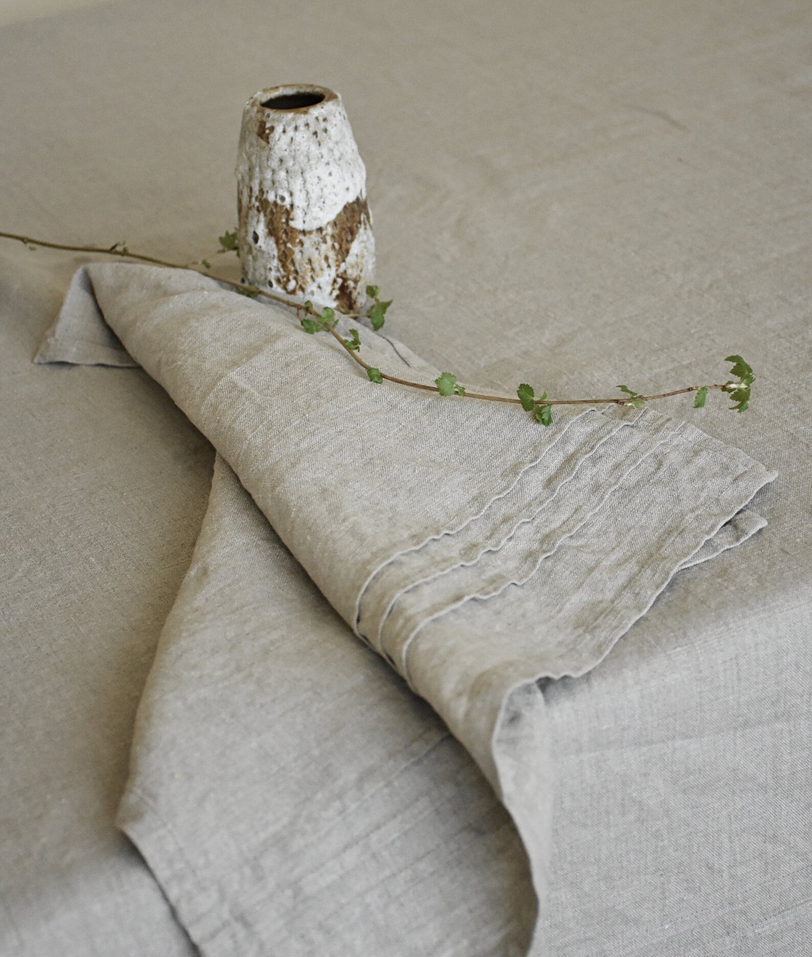 Dining/ Kitchen Table Serving- Vintage Looks -washed Linen Tablecloth ...