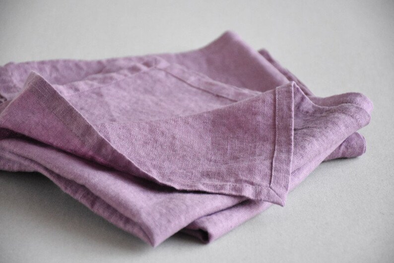 Linen Napkins Table Serving Napkins Set of 20 Softened Lilac - Etsy