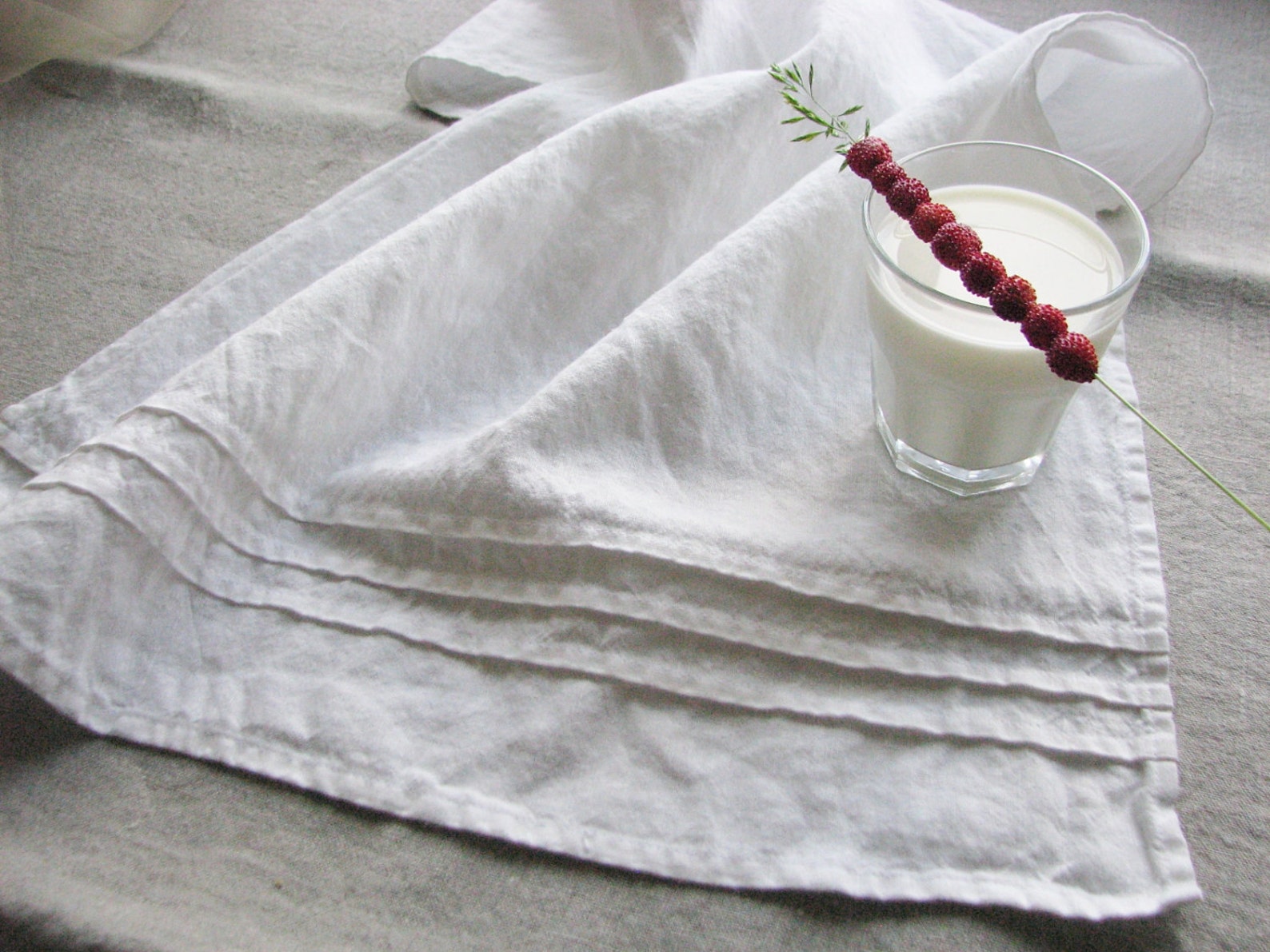 White Linen Tea Towels Kitchen Favors Hand Towel Set of 2 - Etsy