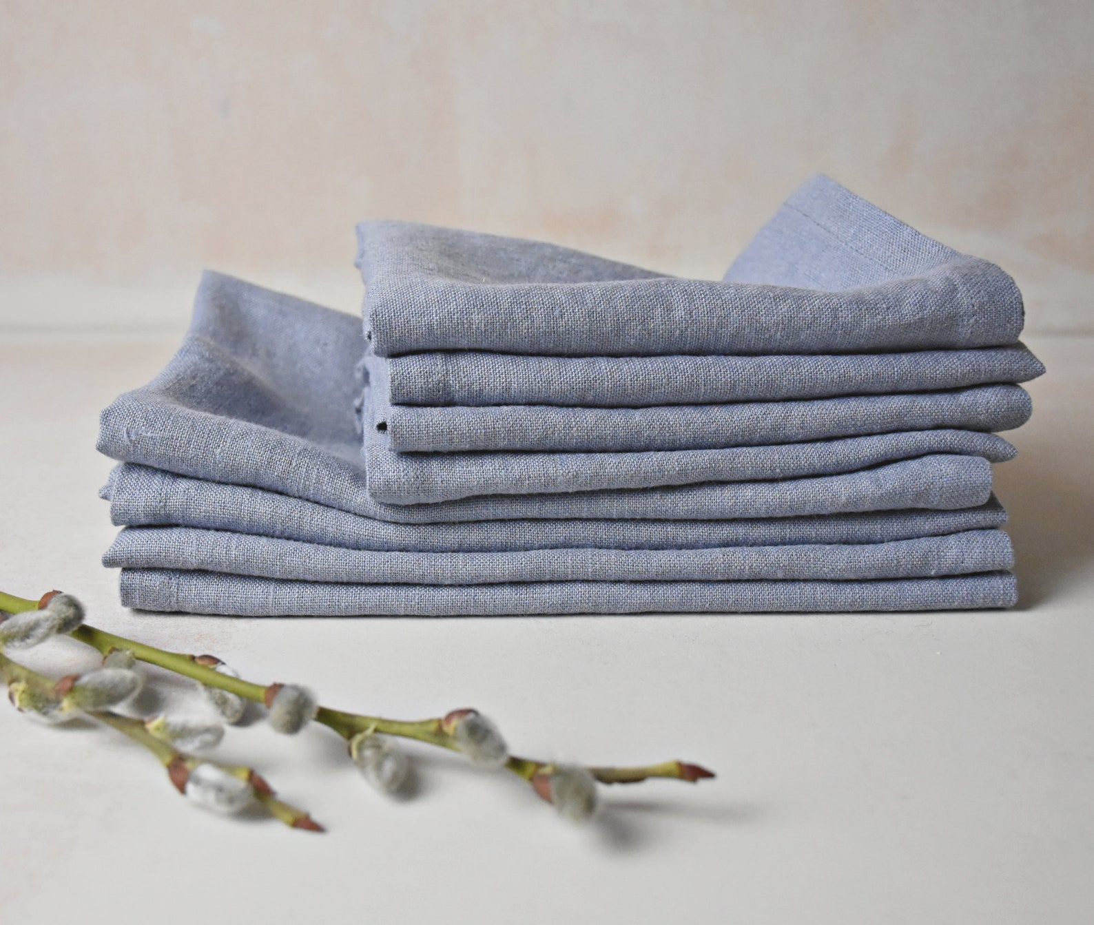 Blue Linen Napkins Set of Napkins Table Serving Napkins - Etsy