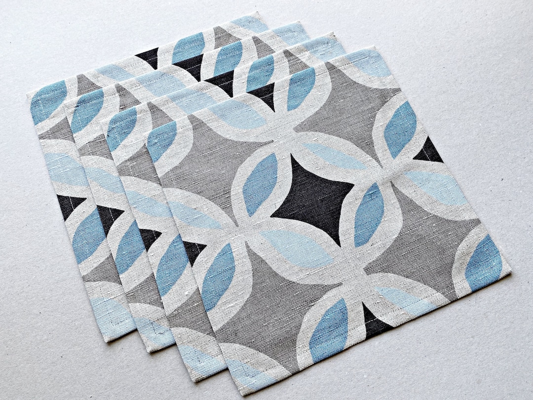 Linen Table Mats, Set of 4, Square Tablemats, Placemats, Table Cover ...