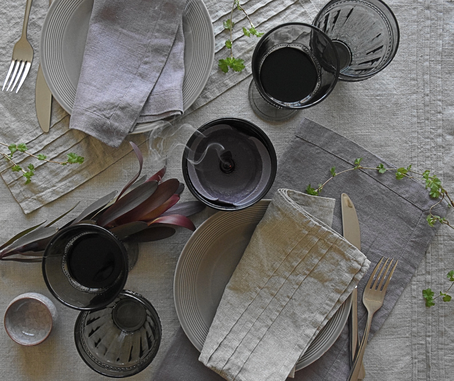 Dining/ Kitchen Table Serving- Vintage Looks -washed Linen Tablecloth ...