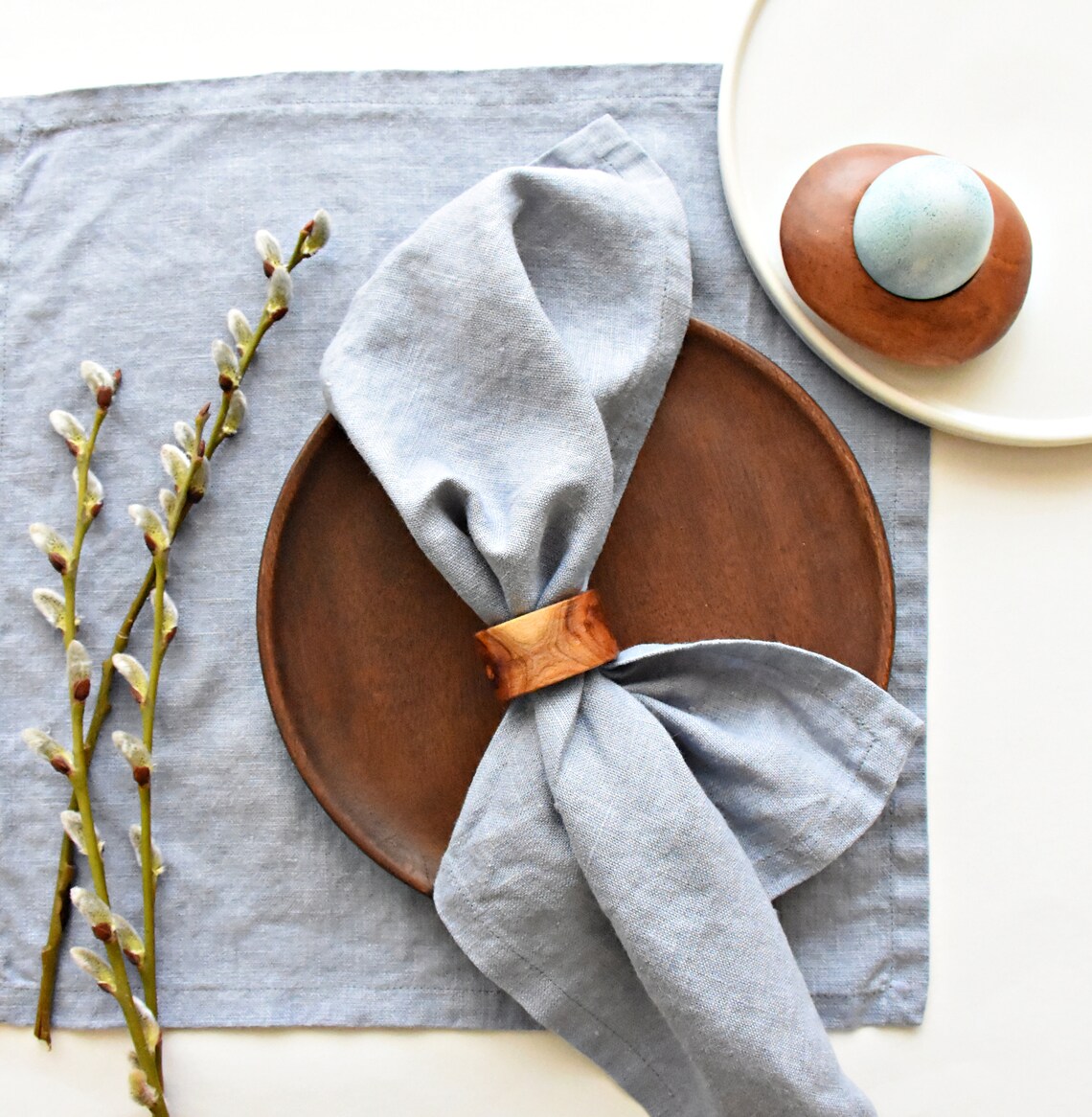 Blue Linen Napkins Set of Napkins Table Serving Napkins - Etsy
