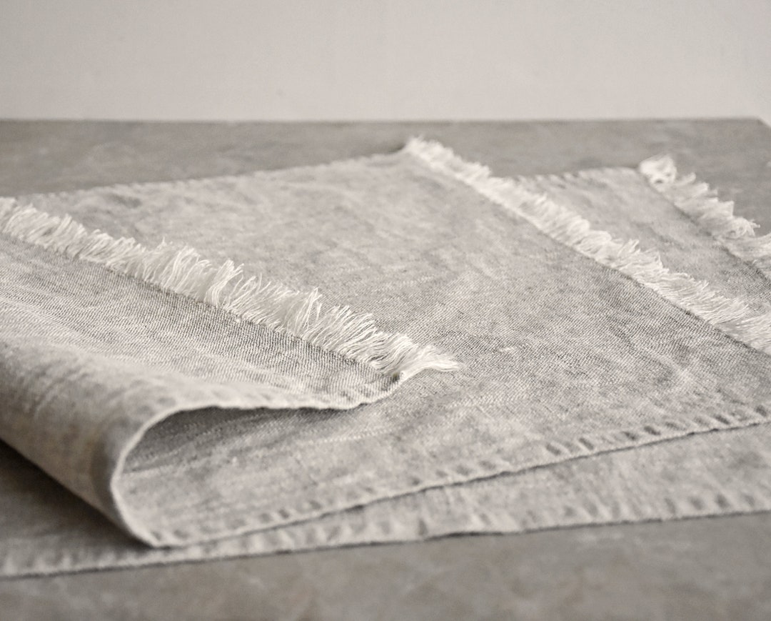 Linen Placemats- Washed Linen Placemats- Rough Linen- Rustic Placemats ...