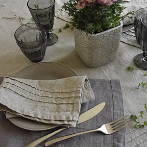 Dining/ Kitchen Table Serving- Vintage Looks -washed Linen Tablecloth ...