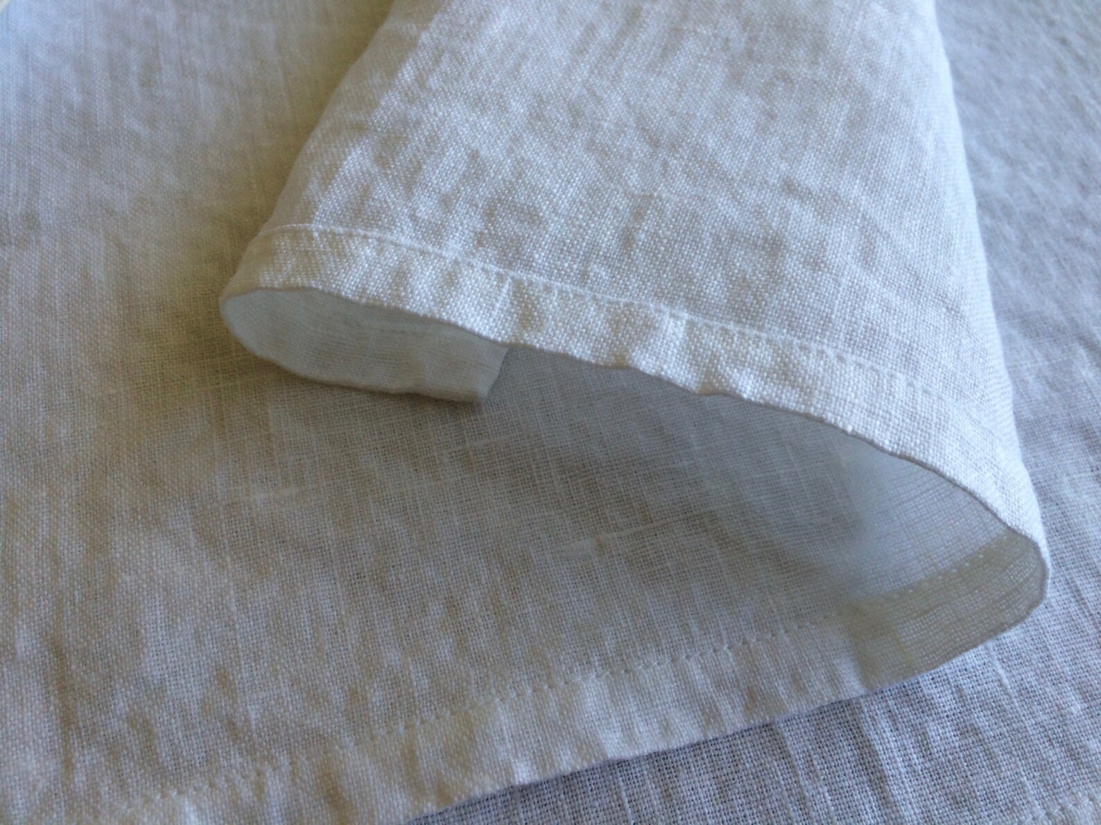 Plain White Linen Table Runner- Handmade Rustic Home Decor- Provence ...