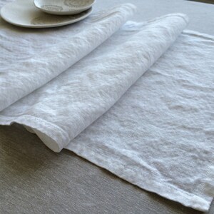 Plain White Linen Table Runner- Handmade Rustic Home Decor- Provence ...