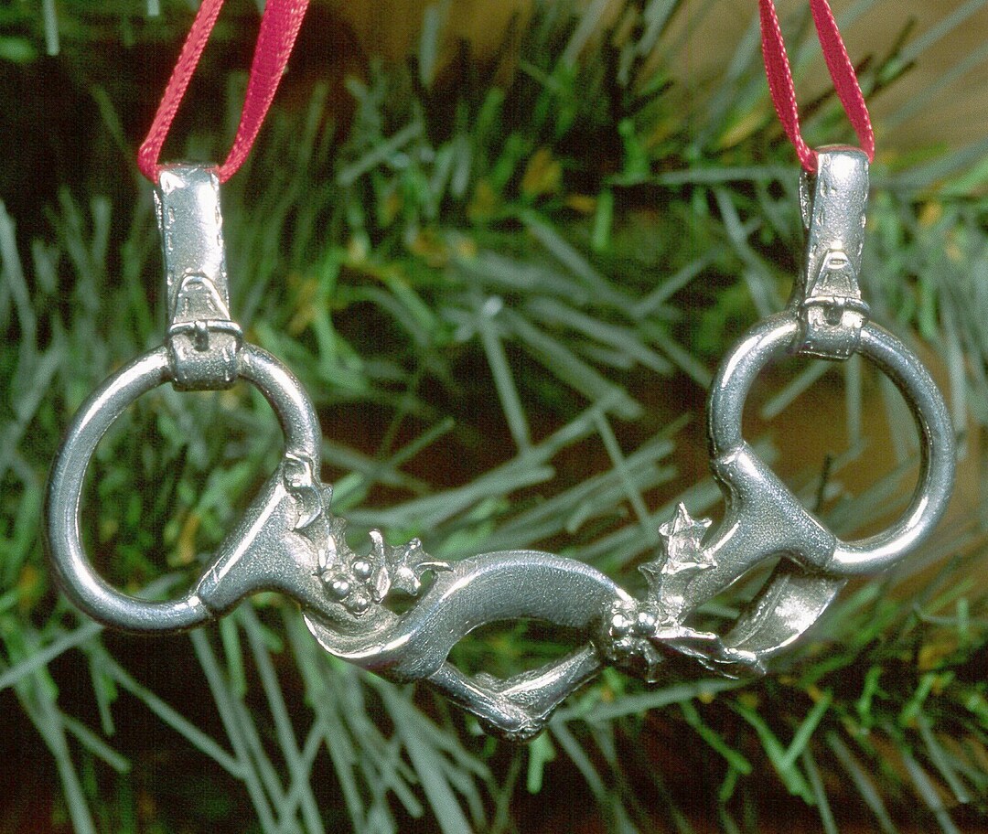 Pewter Snaffle Bit With Holly Equestrian Christmas Ornament Gift for ...
