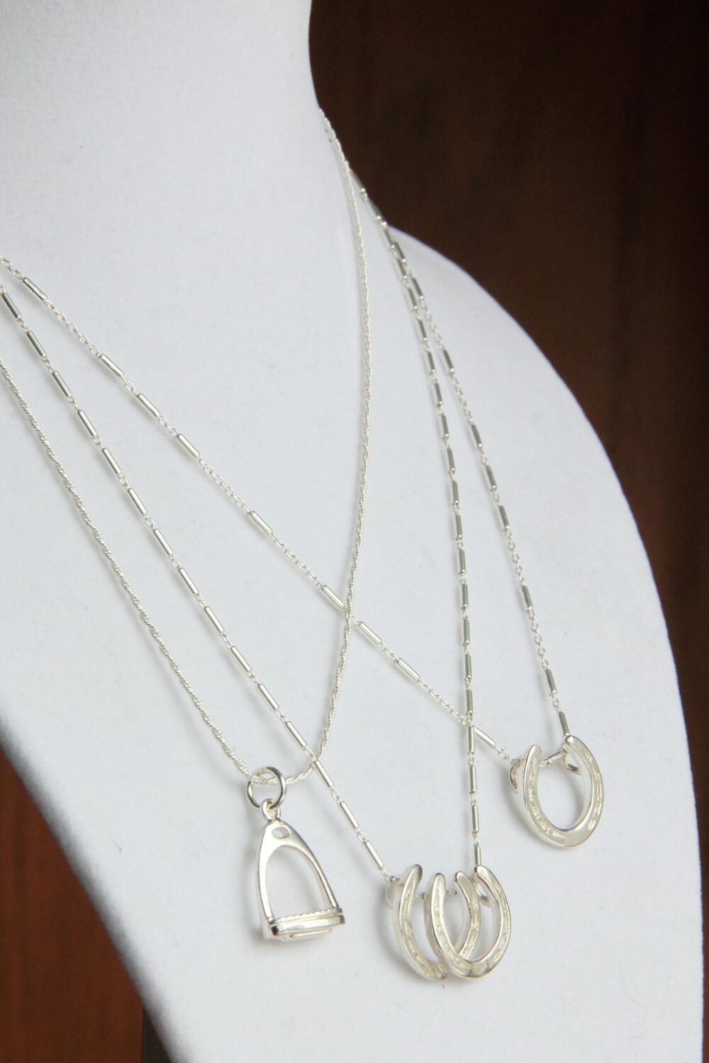 Double Horseshoe Pendant Necklace, Sterling Silver, Horse Jewellery - Etsy