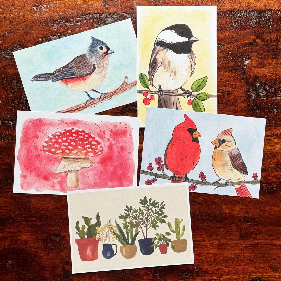 Nature Postcards - Watercolor Painting Reproduction | 4x6 | Stationary ...