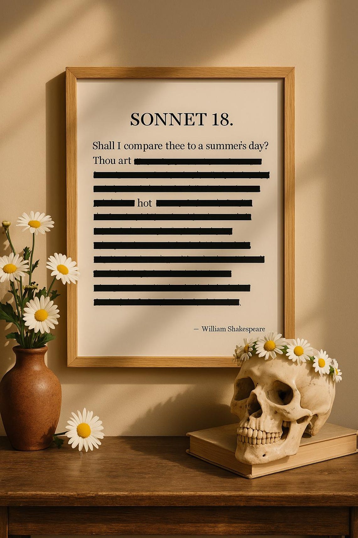 Shakespeare's Sonnet 18 Redacted Poster Digital Download - Etsy