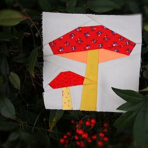 Mushrooms Paper Pieced Quilt Pattern in PDF - Etsy