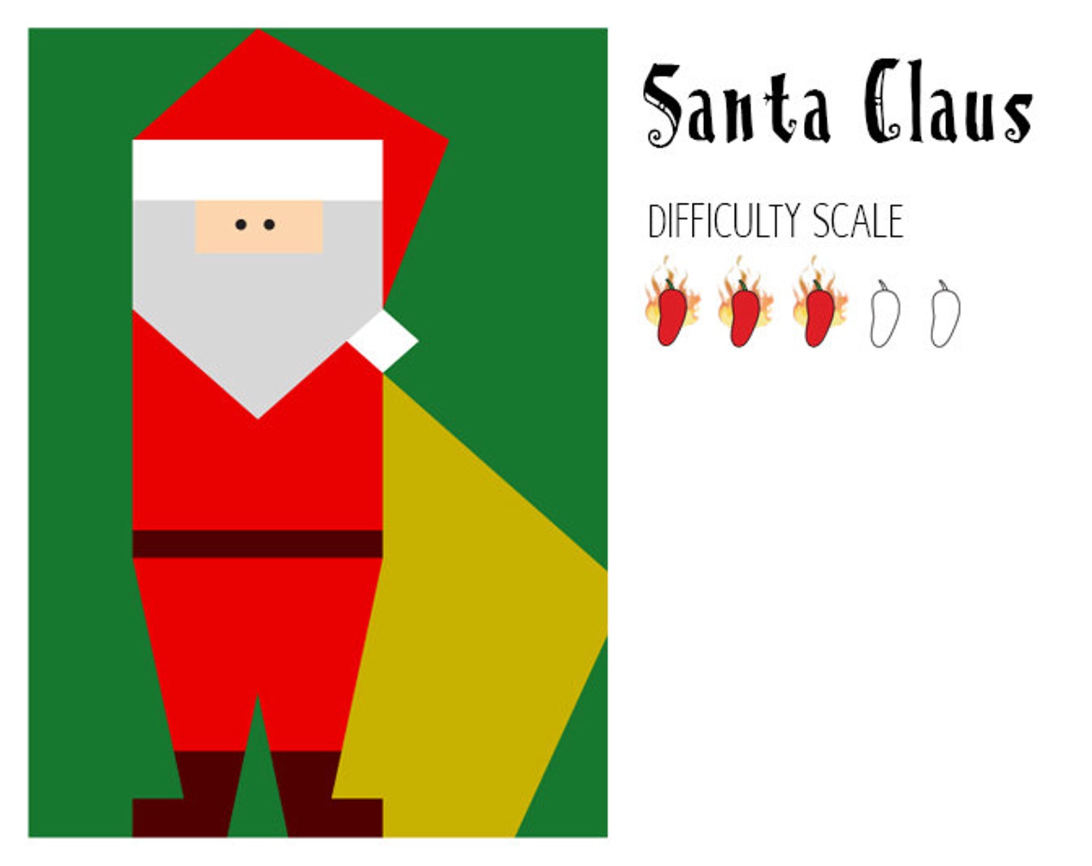 Santa Claus Paper Pieced Quilt Pattern in PDF - Etsy