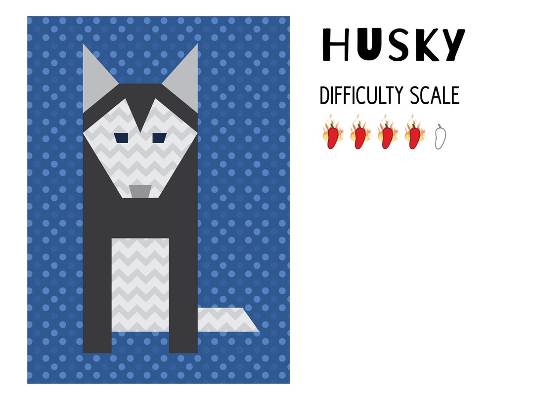 Husky Paper Pieced Quilt Pattern in PDF - Etsy