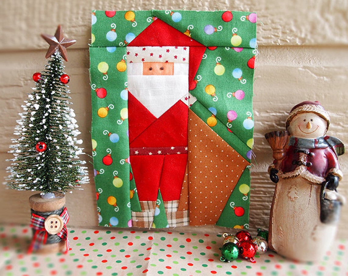 Santa Claus Paper Pieced Quilt Pattern in PDF - Etsy