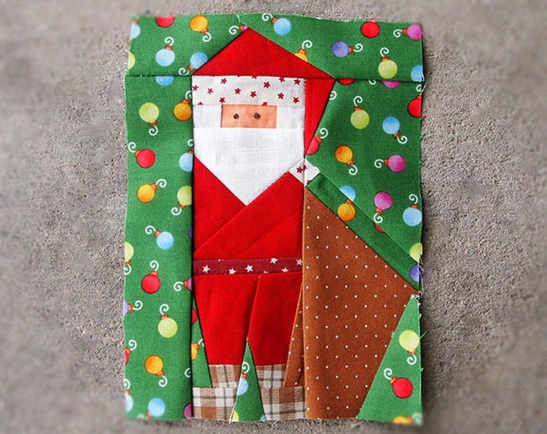 Santa Claus Paper Pieced Quilt Pattern in PDF - Etsy