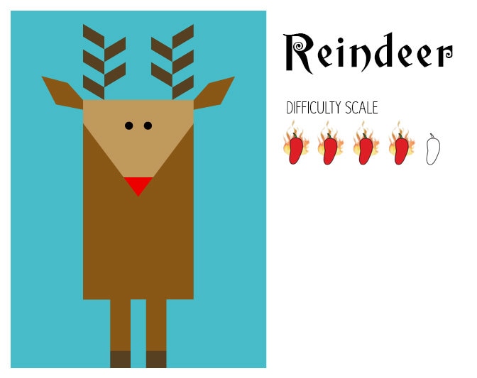 Reindeer Paper Pieced Quilt Pattern - Etsy